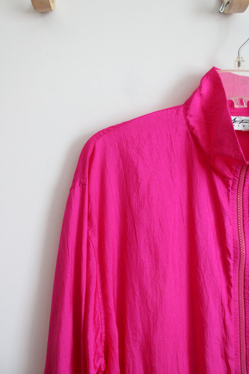 Vintage Aero Dynamics Hot Pink Lightweight Windbreaker Jacket | L ...