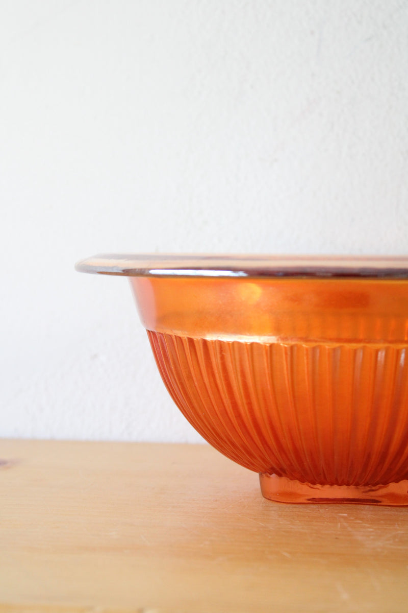 Federal Ribbed Iridescent Orange Depression Glass Bowl – Jubilee Thrift