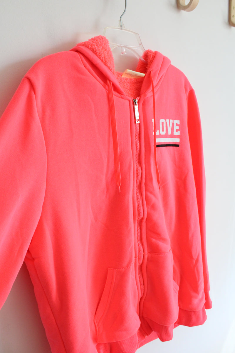 Bobbie Brooks Neon Pink Love Sherpa Lined Jacket – Jubilee Thrift