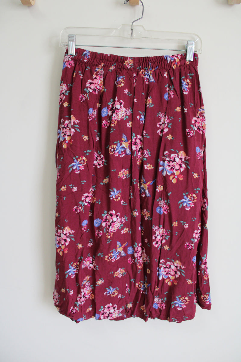 Max Maroon Floral Skirt | 15/16 Years – Jubilee Thrift